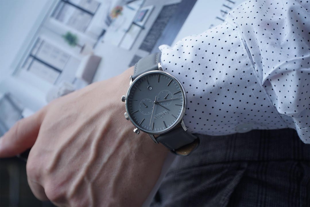 Gray Watch for Mens, Gray Minimalist Watch Design for Men's, Gift for ...