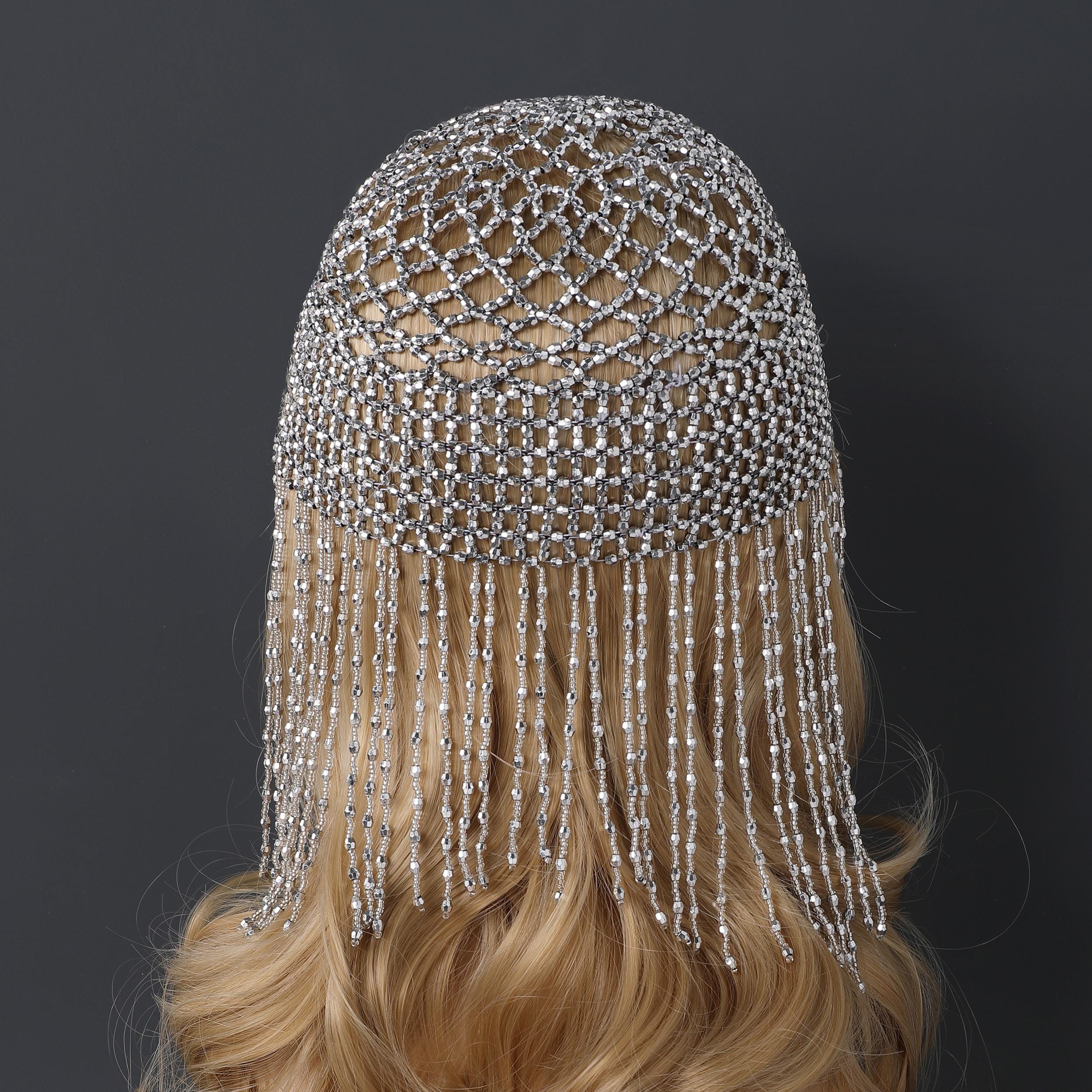 1920s Beaded Flapper Cap – Art Deco Gatsby Tassel Headpiece - Etsy