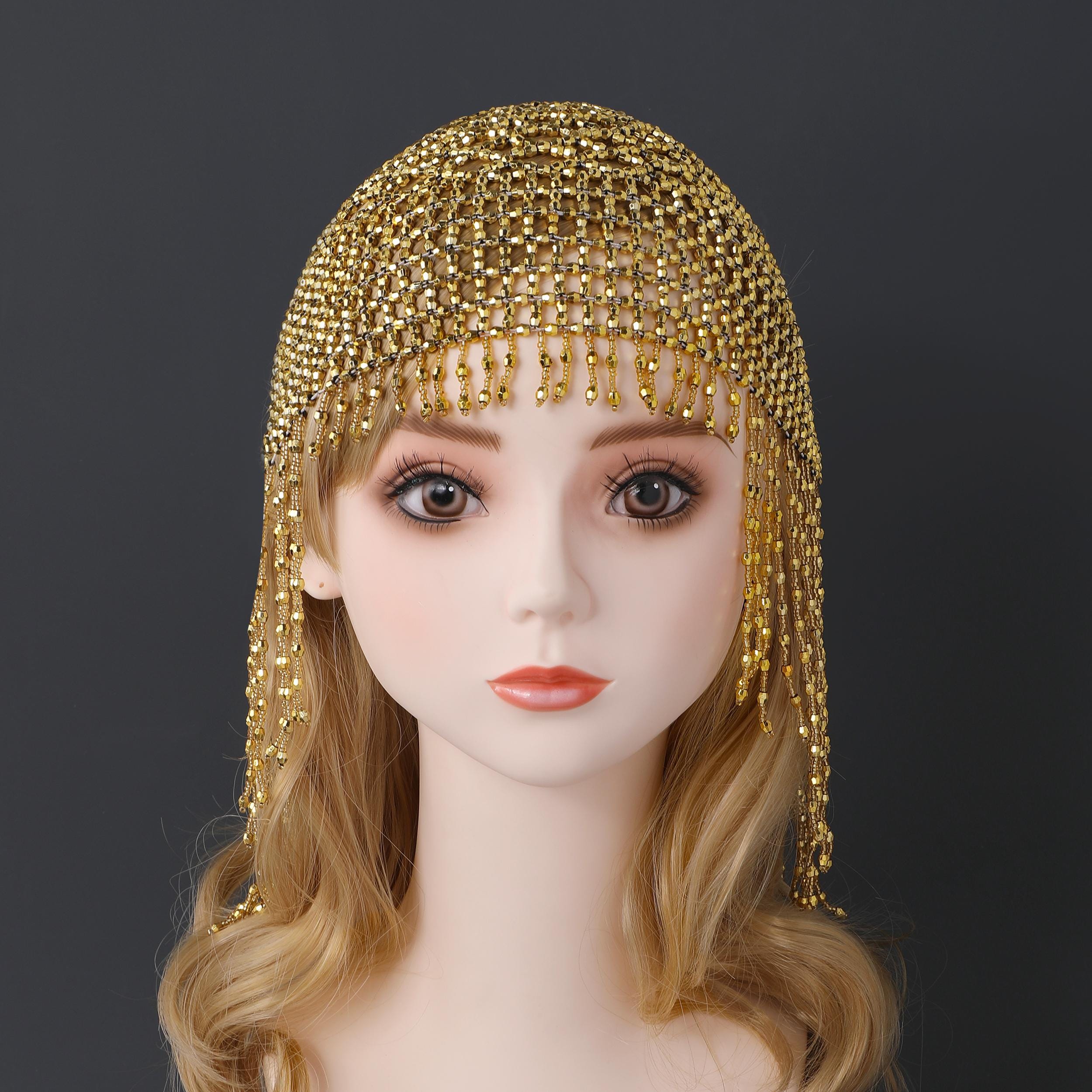 1920s Beaded Flapper Cap – Art Deco Gatsby Tassel Headpiece - Etsy