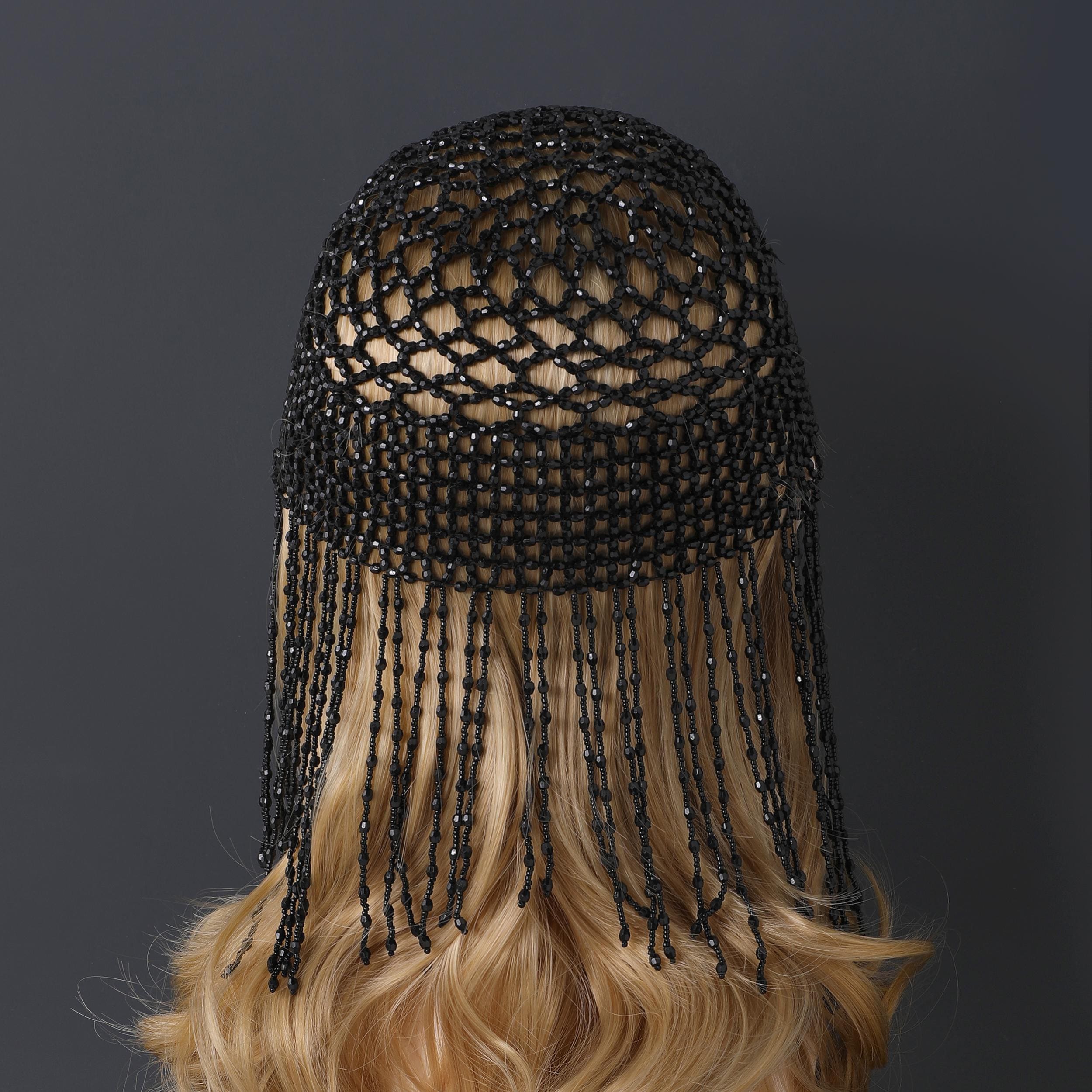1920s Beaded Flapper Cap – Art Deco Gatsby Tassel Headpiece - Etsy