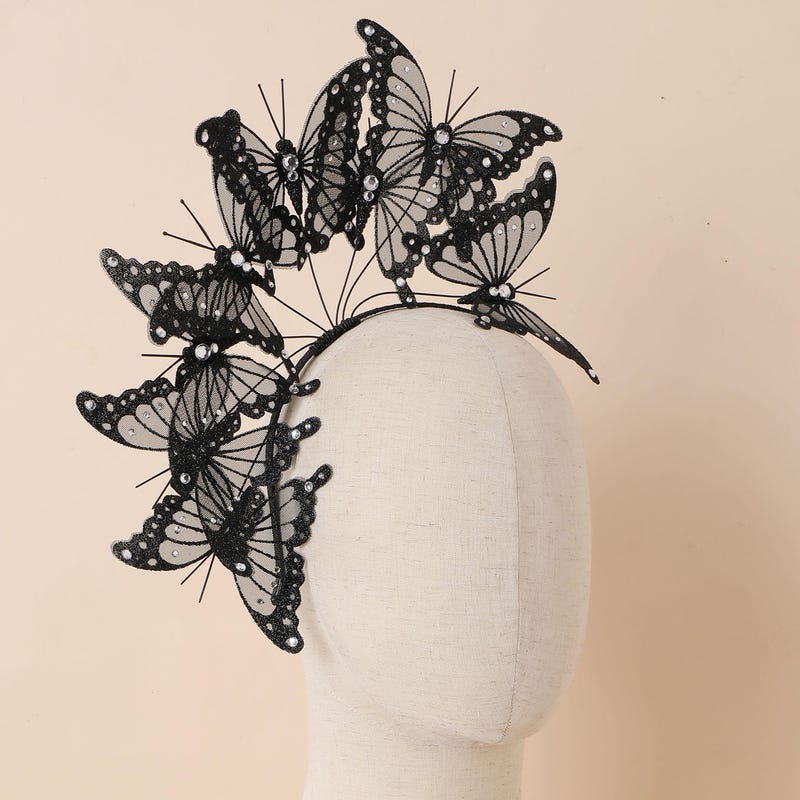 Black Butterfly Head Band - Etsy