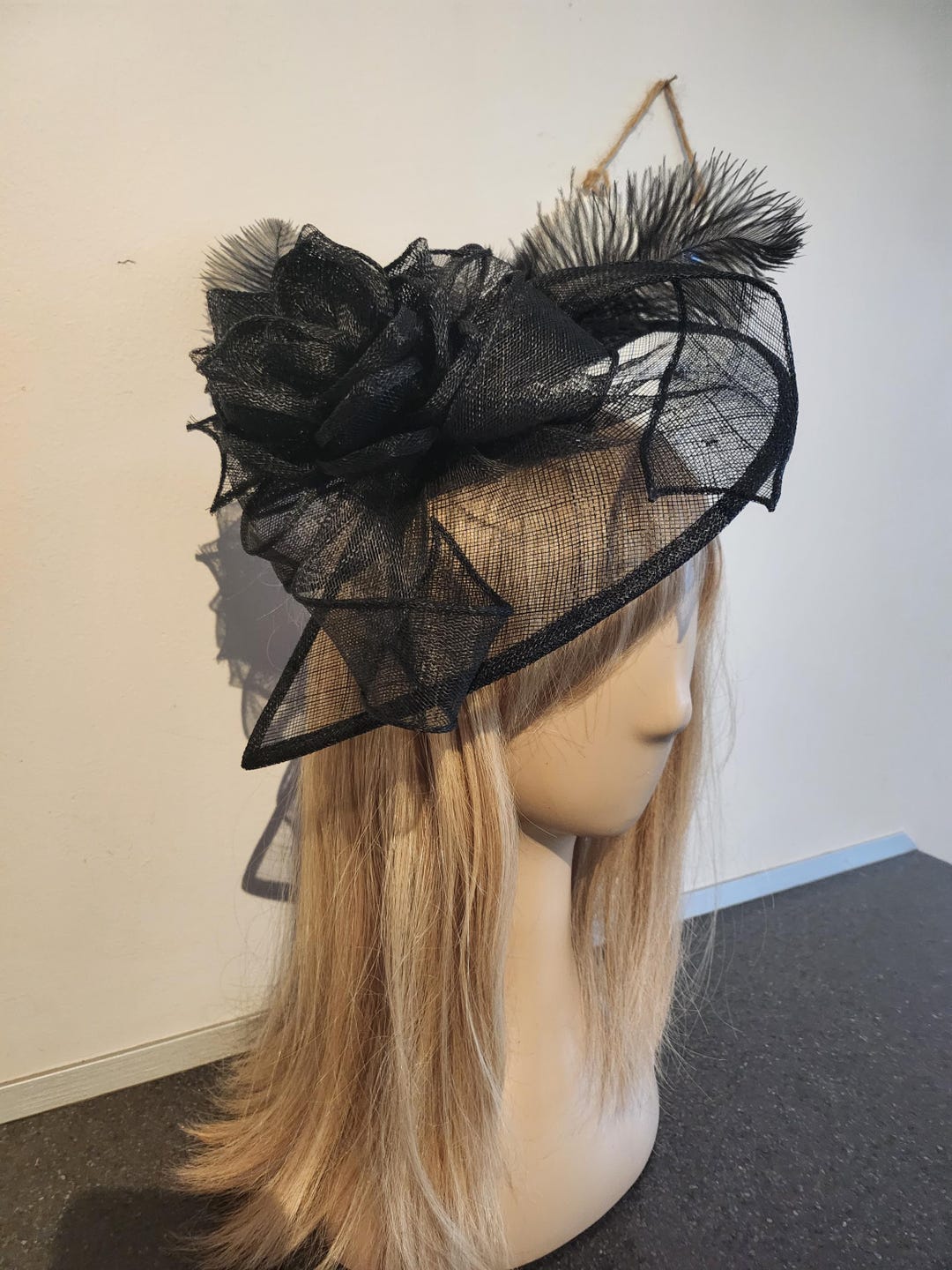 Black Teardrop Fascinator Hatinator Hat Wedding Guest Graduation Garden ...