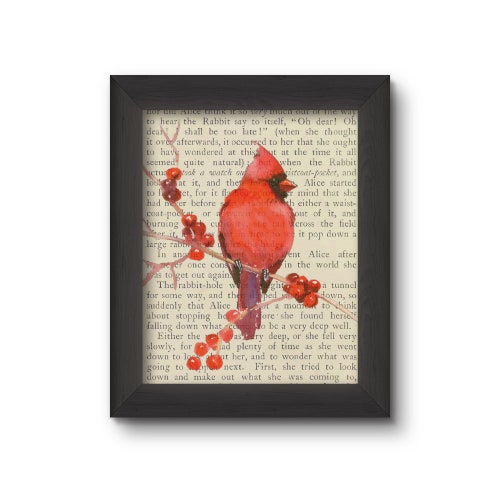 Cardinal Bird Print Watercolor Cardinal Wall Art Cardinal - Etsy