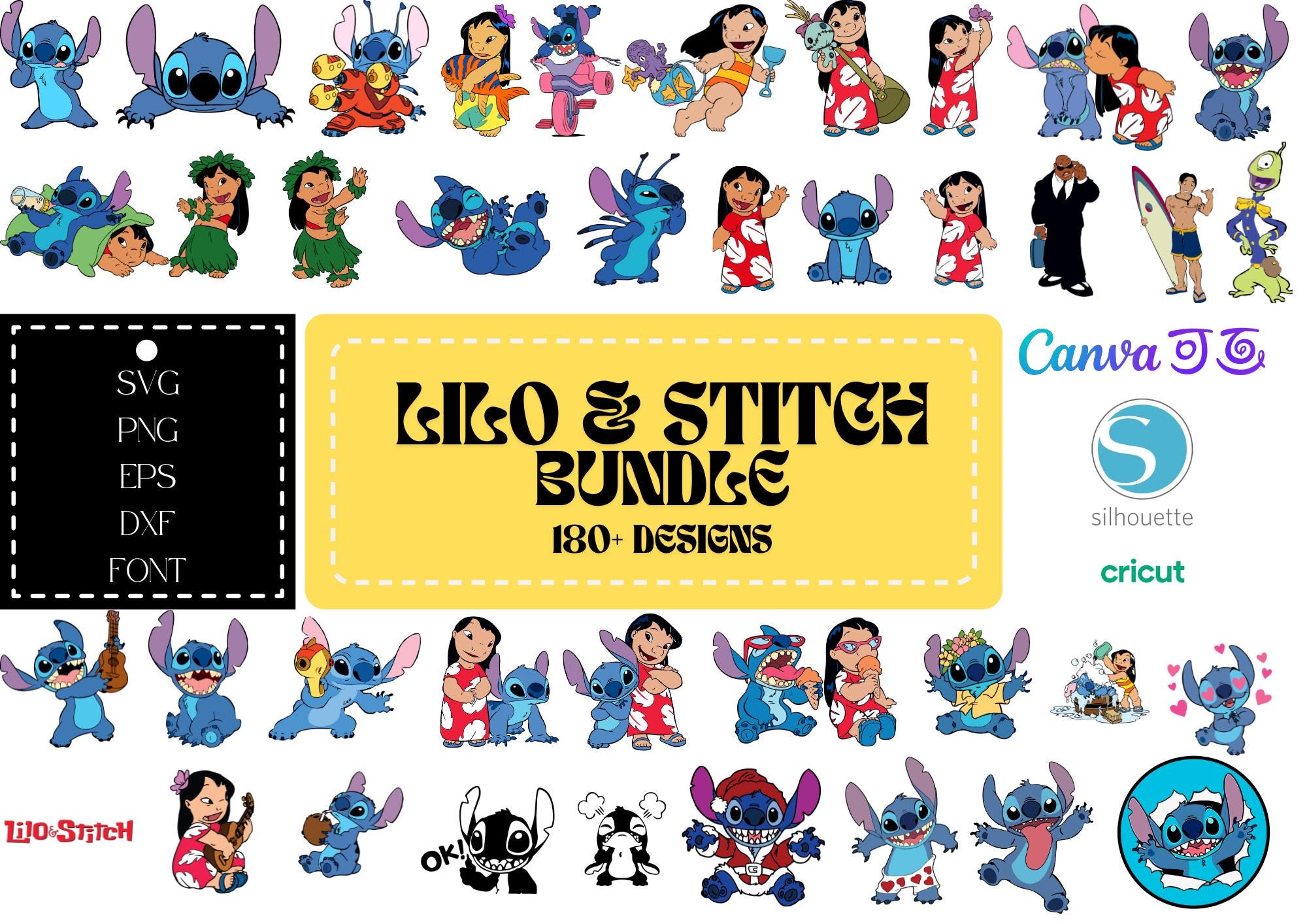 Stitch and Lilo SVG Bundle | Birthday Stitch Designs | Lilo & Stitch ...