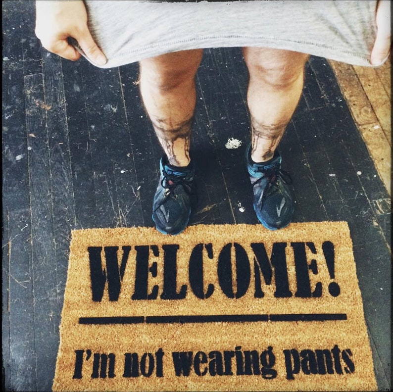 KEYS PANTS DIGNITY™ funny doormat welcome mat rude rug gifts | Etsy