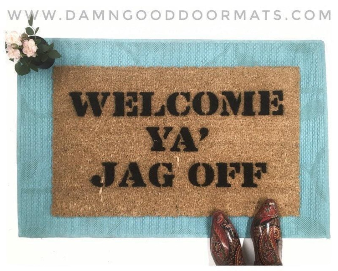 Funny Pittsburgh Slang Doormat: Welcome Ya' Jag off Hand-painted - Etsy