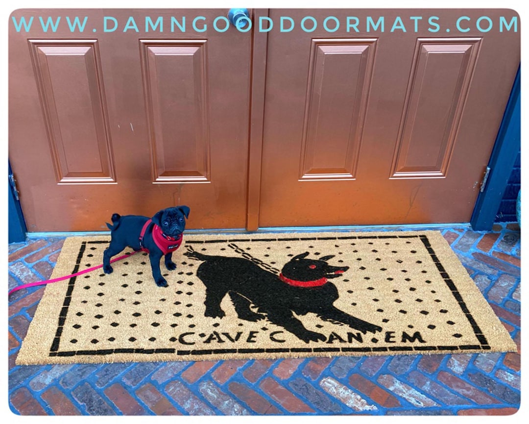 Cave Canem Roman Mosaic Doormat Latin Beware of the Dog Welcome Funny ...