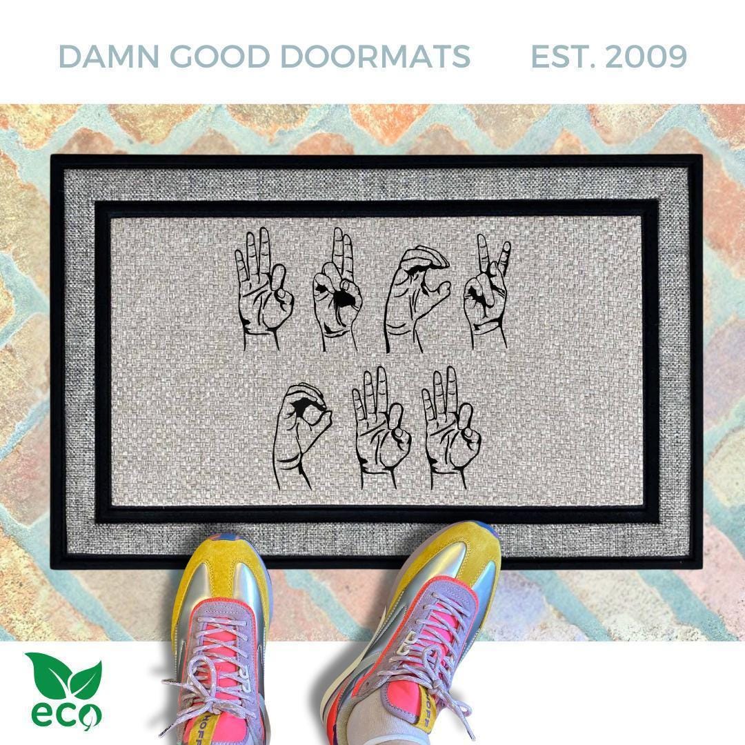 Funny ASL Doormat: Rude 'fuck Off' Welcome Mat - Etsy