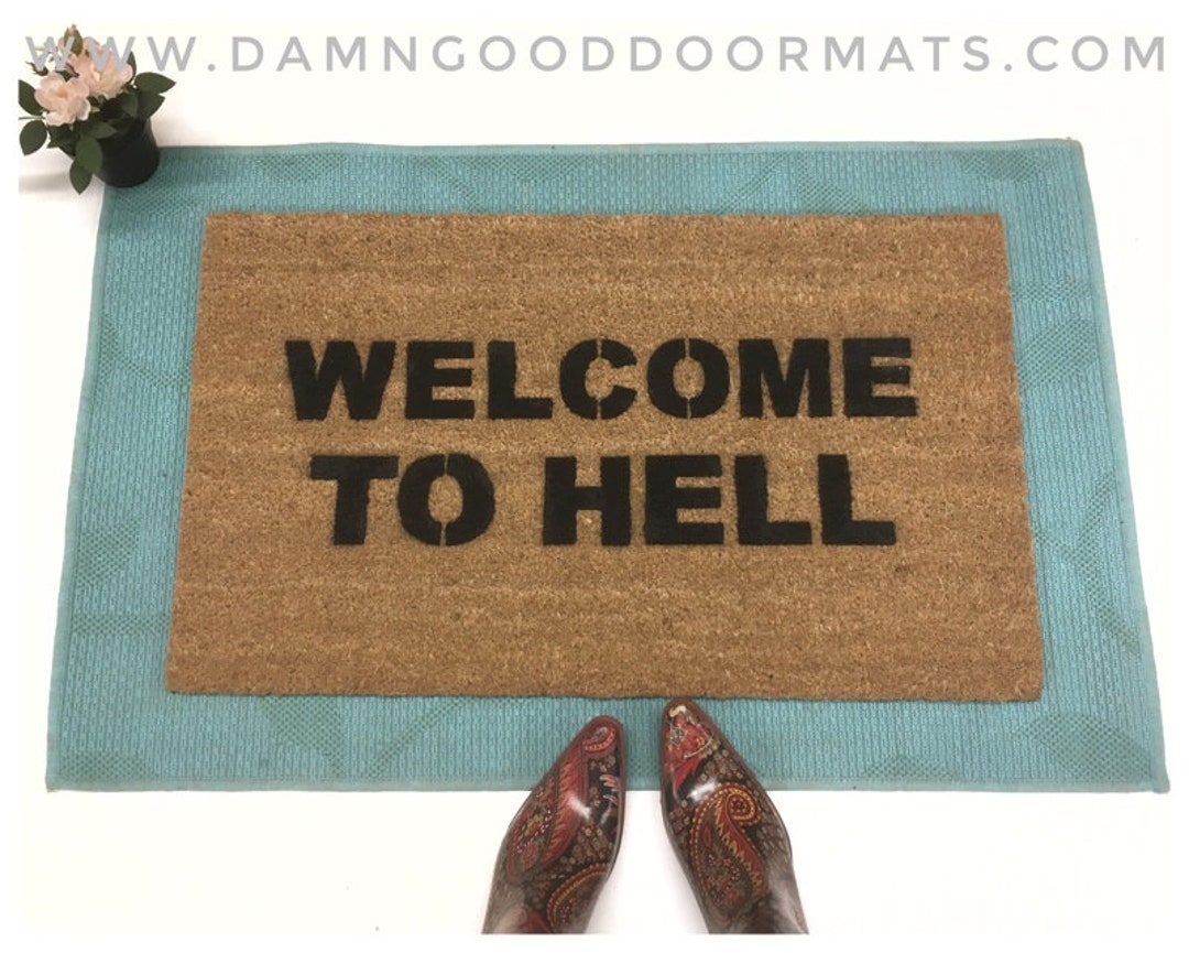 Large Mat Welcome to Hell Social Distancing Doormat Gothic Home Decor ...