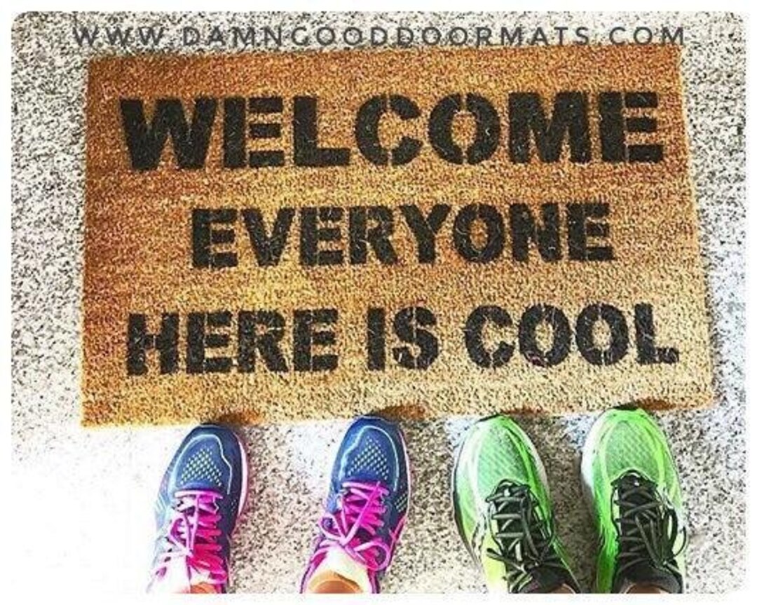 Everyone Here is COOL™ Teacher Retirement Gift Funny Doormat Welcome ...
