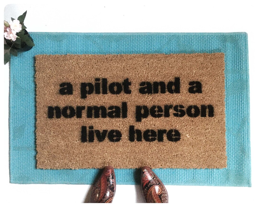 A Pilot and a Normal Person Live Here Funny Aviation Custom Hand ...
