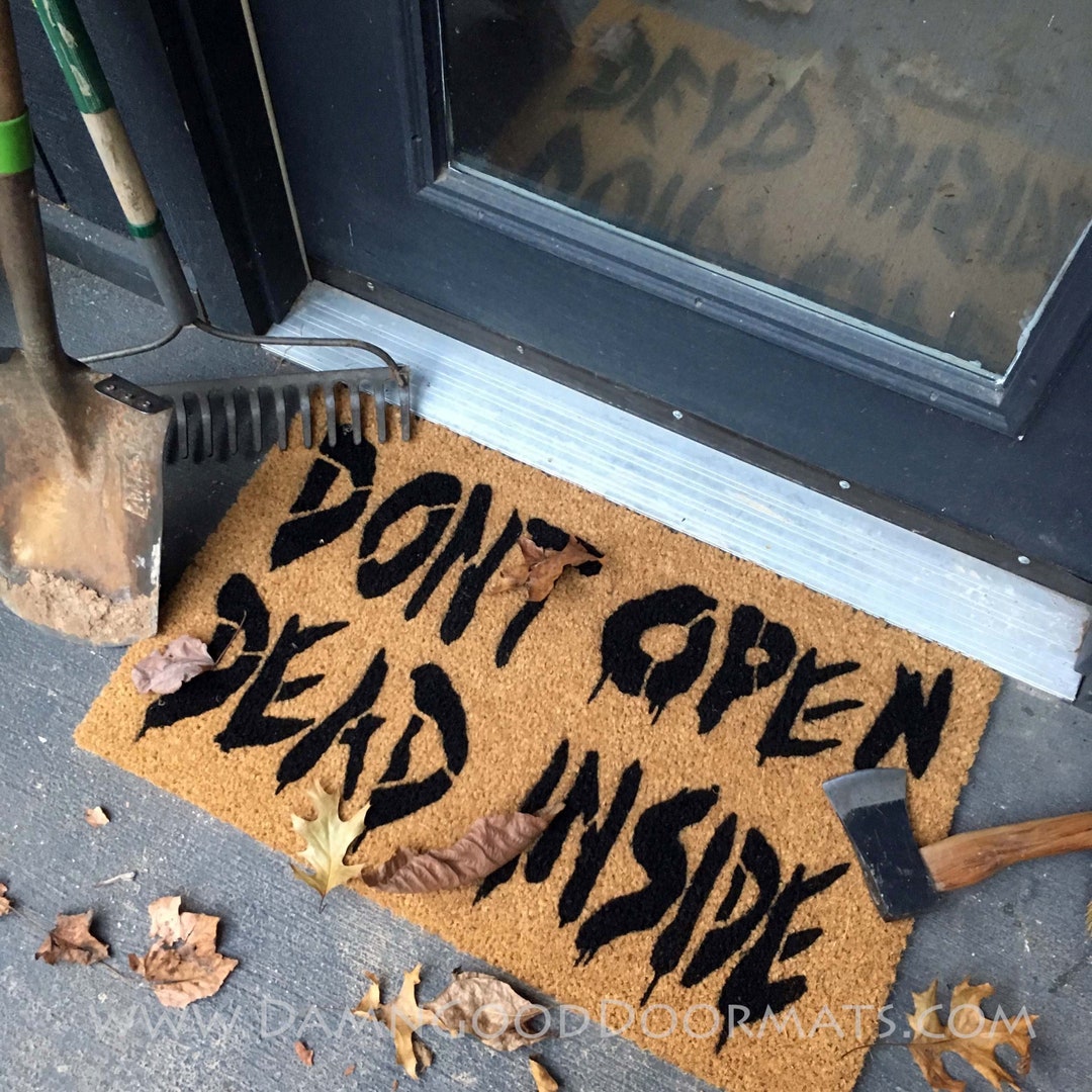 Don't Open Dead Inside Zombie Halloween Doormat Walking Dead Horror ...