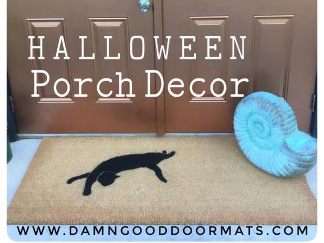 Large Mat Black Cat Doormat Gothic Home Decor Door Mat Halloween ...