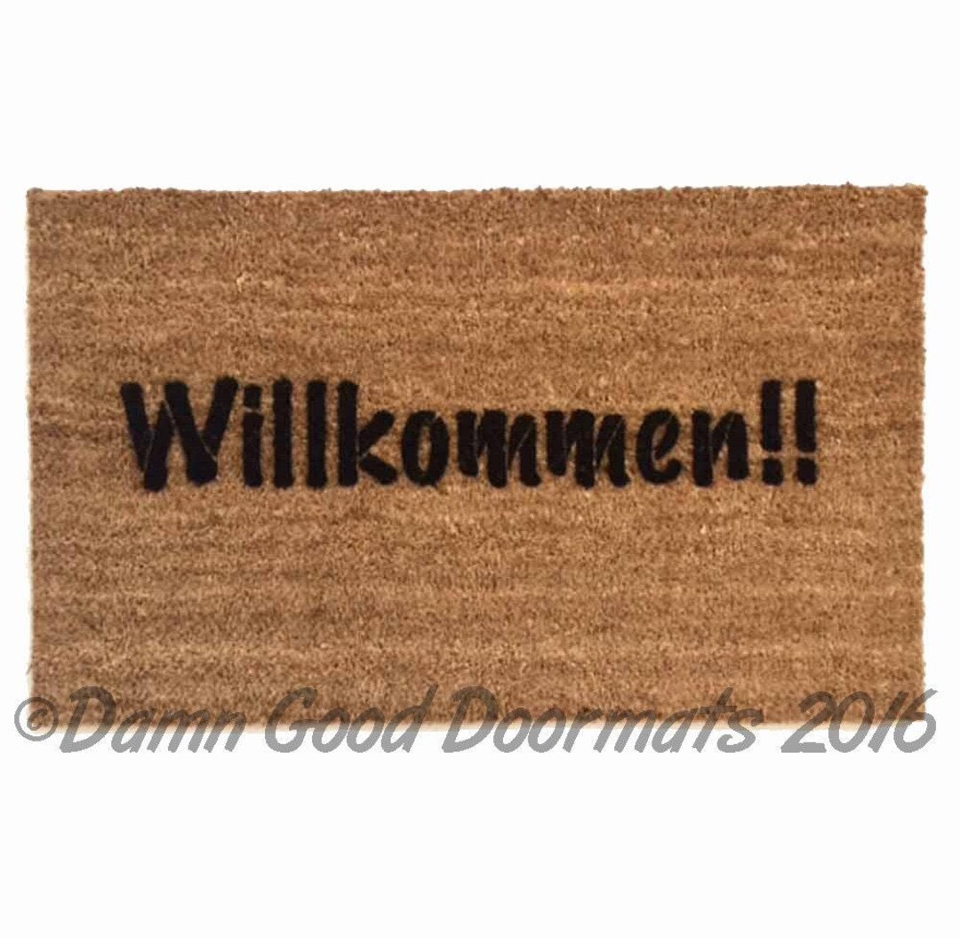 German Door Mat Willkommen- Welcome In - Etsy