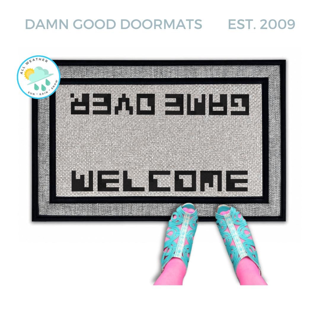 80's Style Video Game GAME Over WELCOME Doormat Nerdy Gift Gameboy ...