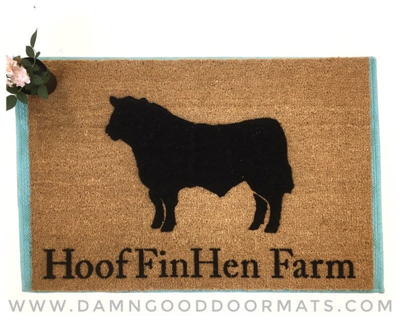 Black Angus Cow Farm Life Ranch Sign Doormat Entrance Rug - Etsy