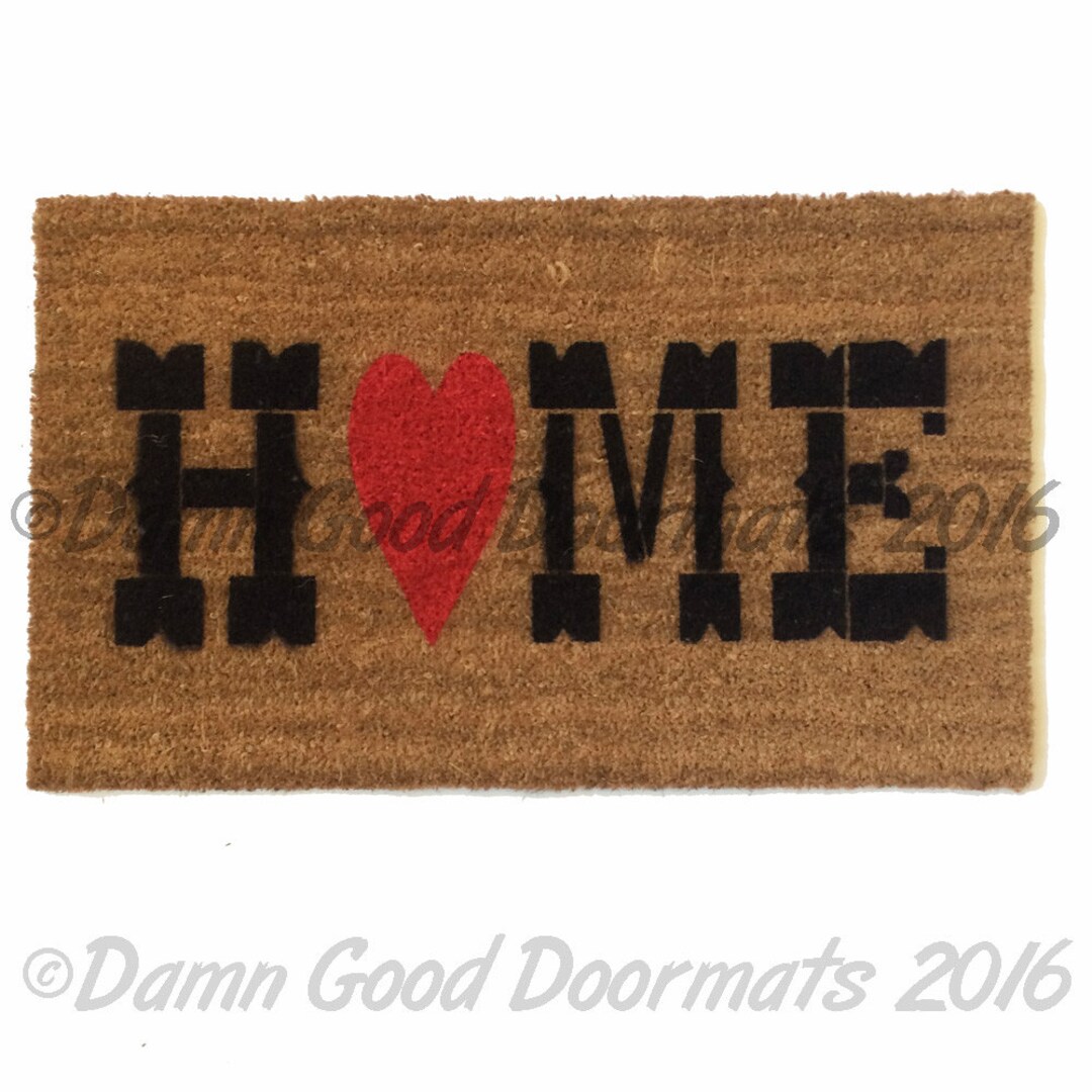 Country Home Heart Doormat, Sweet Door Mat, Housewarming, Wedding Gift ...
