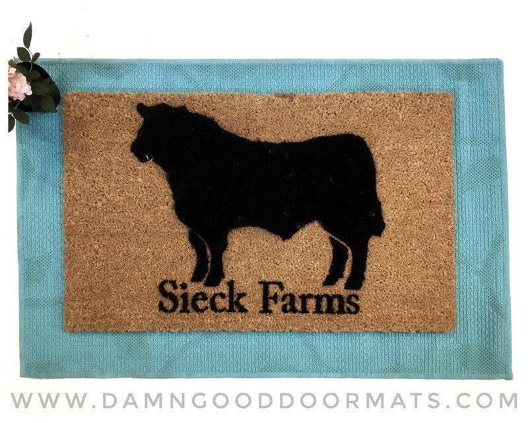 Custom Black Angus Cow Doormat, Farmhouse Ranch Entrance Rug - Etsy