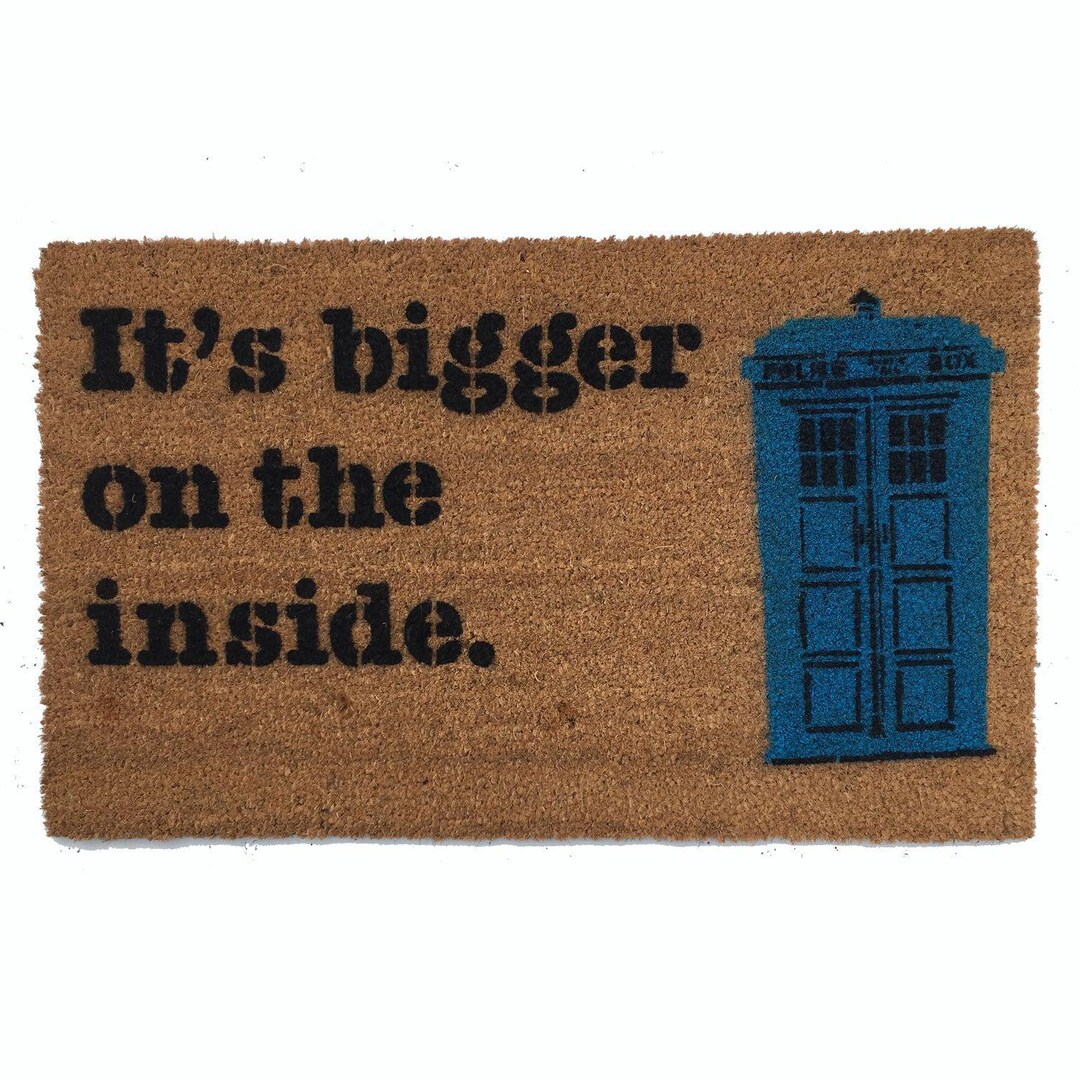 TARDIS Dr. Who Bigger on the Inside Funny Doormat Nerd Geek Door Mat ...