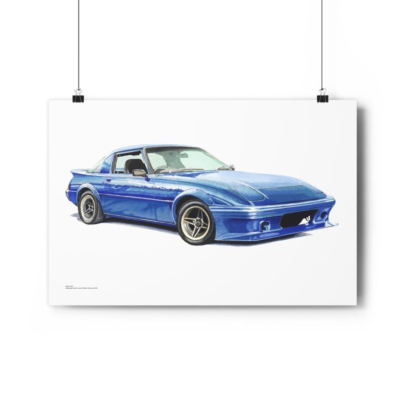 Classic Car Poster Mazda RX7 Home Office Decor Gift, Wall Art Painting ...