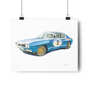 Classic Car Poster Ford Cologne Capri Home Office Decor Gift, Wall Art ...