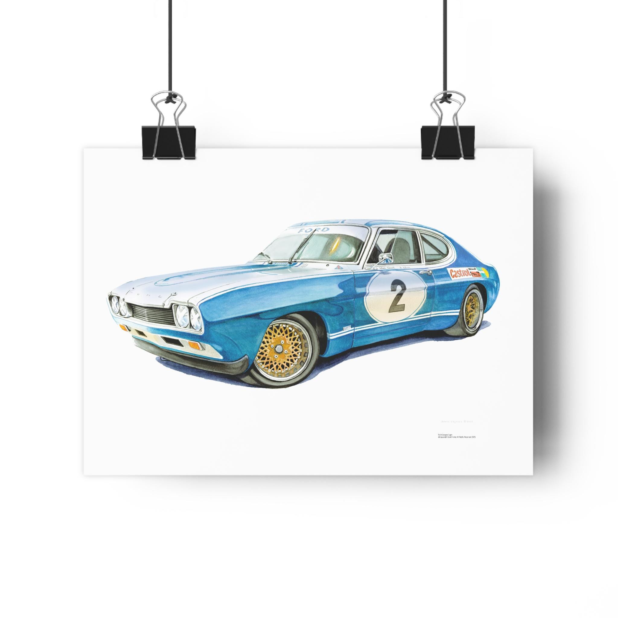 Classic Car Poster Ford Cologne Capri Home Office Decor Gift, Wall Art ...