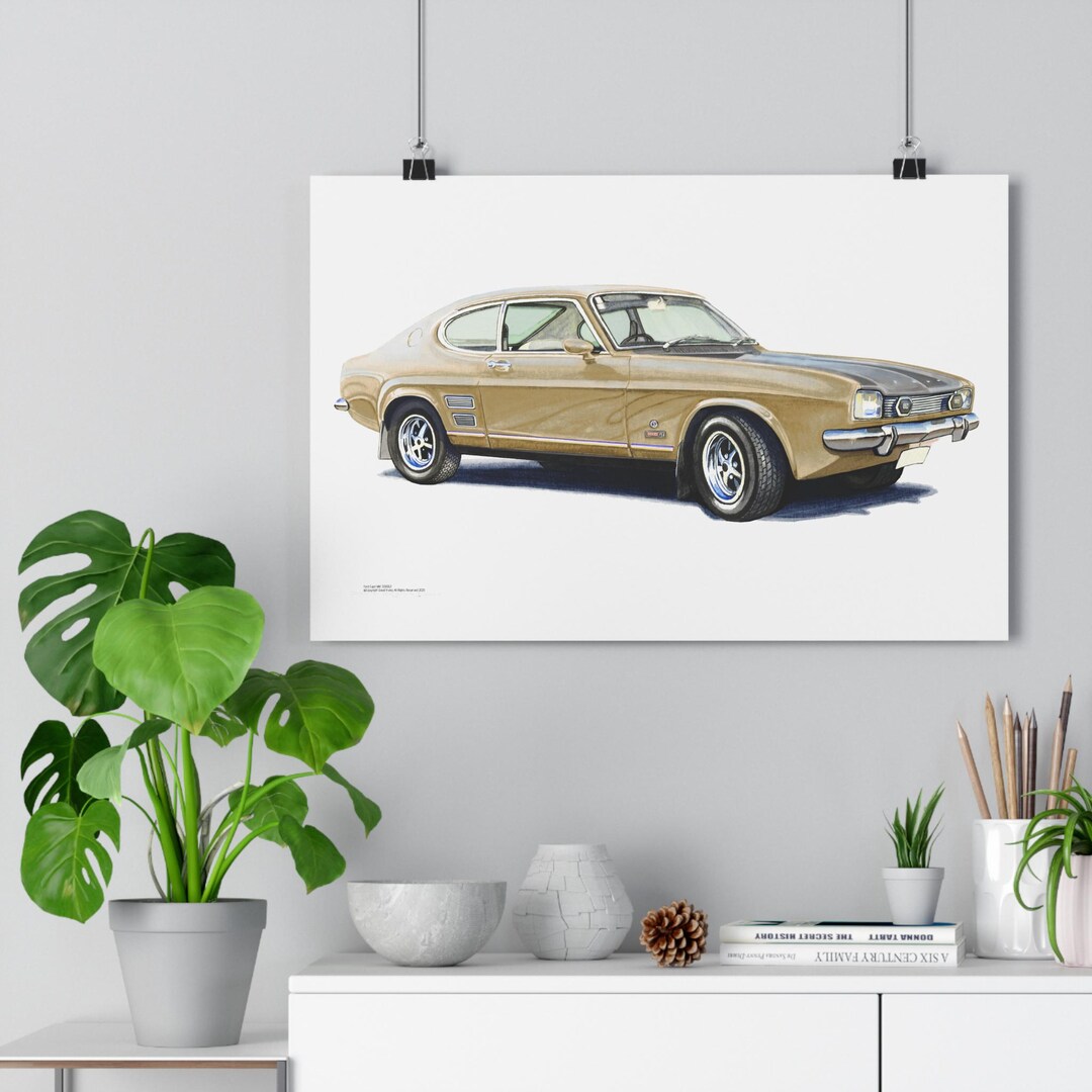 Classic Car Poster Ford Capri Mk1 Home Office Decor Gift, Wall Art ...