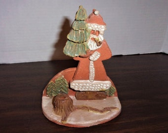 Clay Santa Doll With Antique Toy and Wreath - Etsy