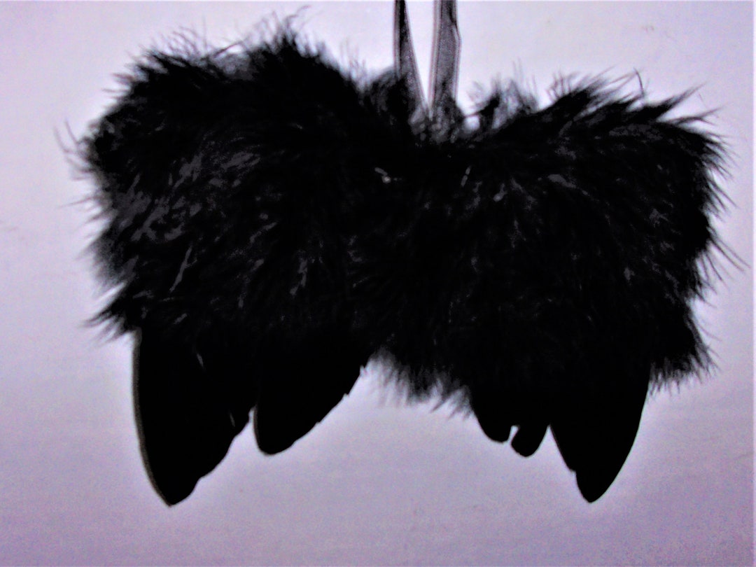Black Feather Angel Wing W/hanger Ornament/ Craft Supplies* - Etsy
