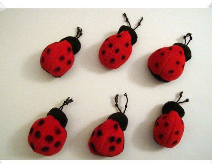Set/6 Felt Ladybug Pieces/free SHIPPING - Etsy