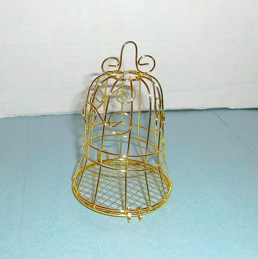 Small Gold Tone Wire Bird Cage /bell Shape/ Home Decor/ Supplies* - Etsy