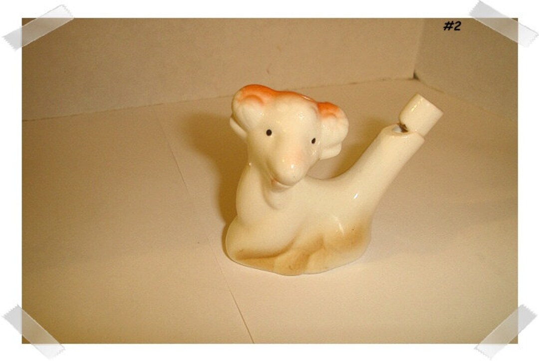 Ceramic Colored Drawing Water Whistle/ Bunny (SOLD*) or Ram/ Home Décor ...