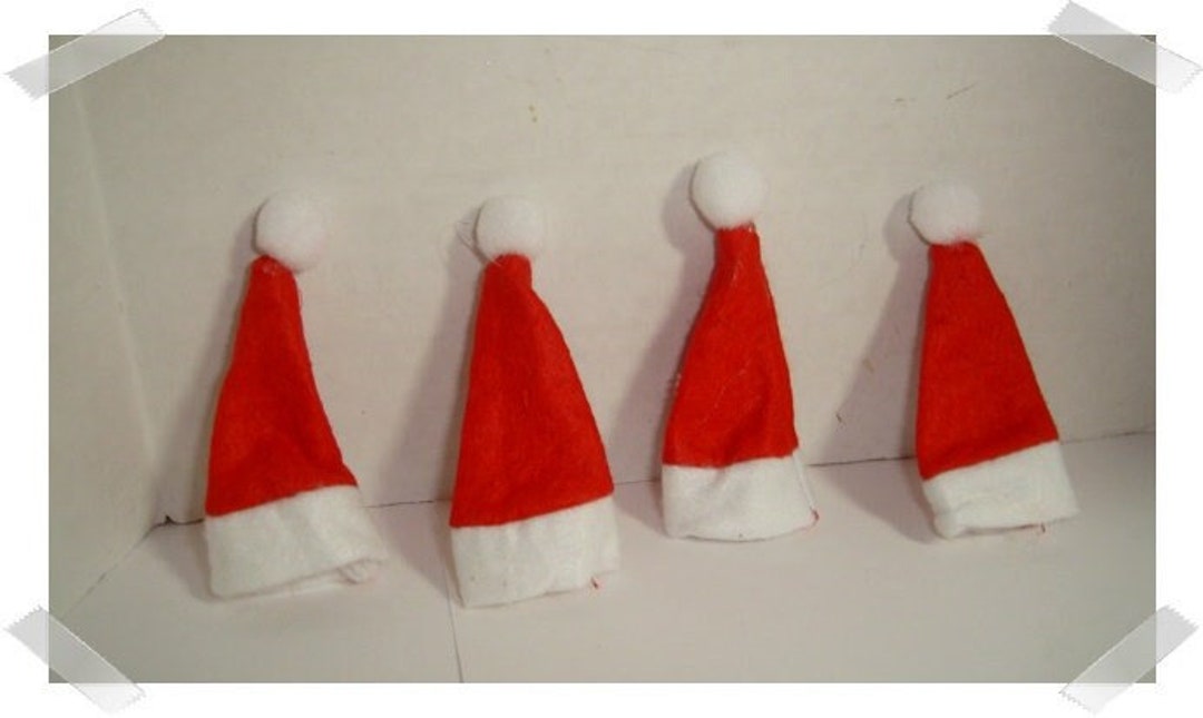 Small Santa Hats/ Set of 4/ 3 Tall/ Holiday/ Craft Supplies - Etsy