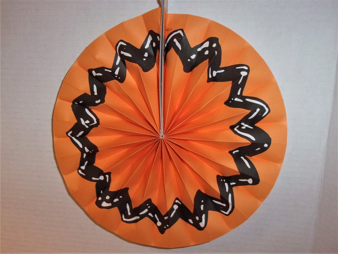 Halloween Paper Hanging Round Fan/ Set of 4//12" Wide/ Bone Design ...