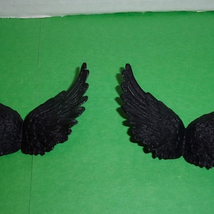 Black Angel Wings 3D /plastic / Set of 2/ Craft Supplies* - Etsy