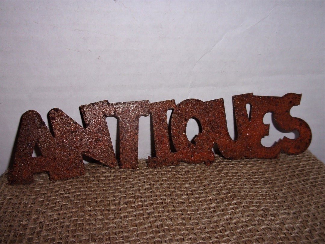 Rusty Metal Cutouts/ Antiques Word/ Single/craft Supplies - Etsy