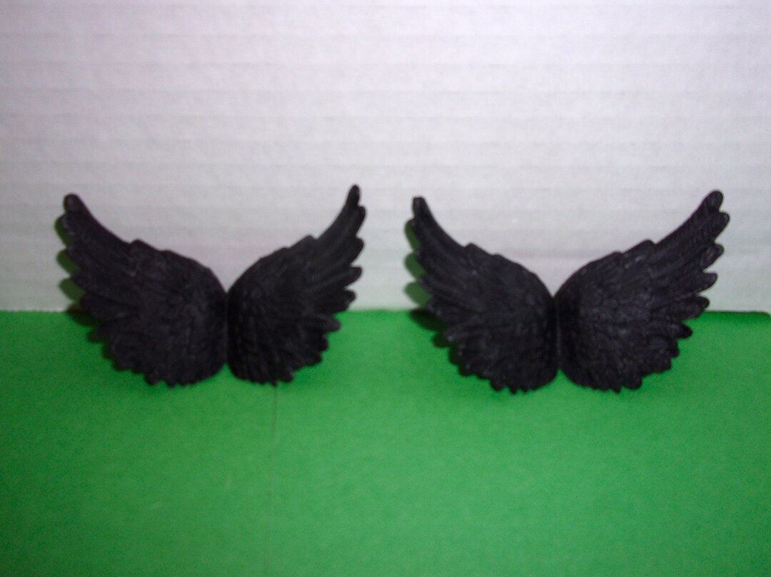 Black Angel Wings 3D /plastic / Set of 2/ Craft Supplies* - Etsy