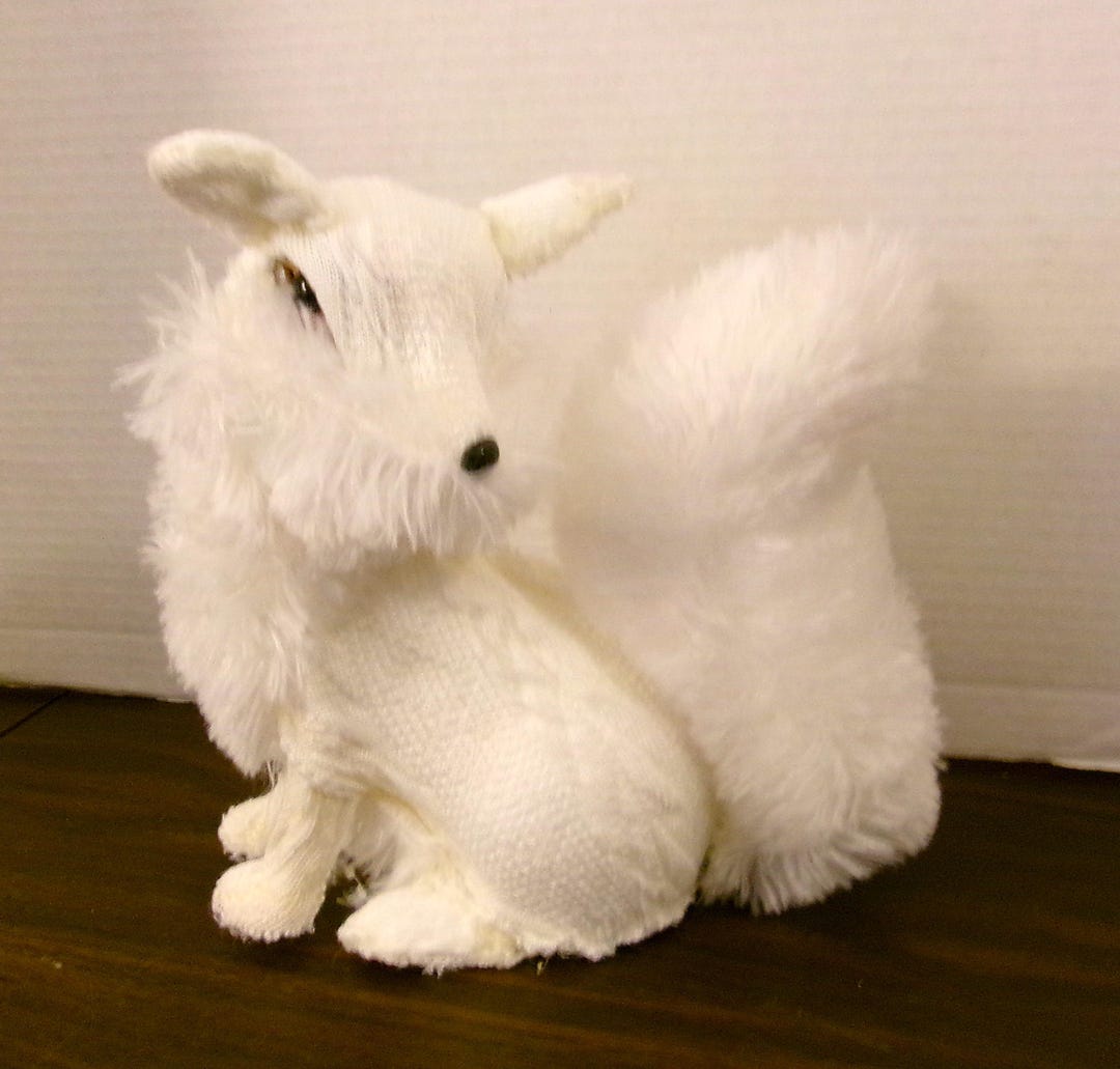 White Fox Figure, Fake Fur/white Knit Fabric/holiday/supplies - Etsy