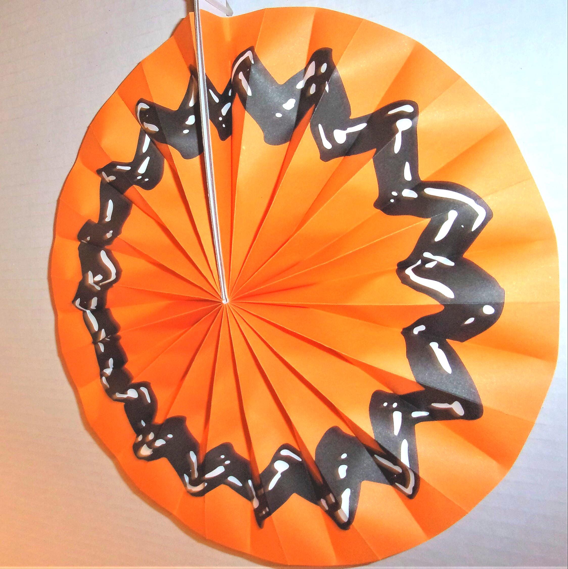 Halloween Paper Hanging Round Fan/ Set of 4//12" Wide/ Bone Design ...