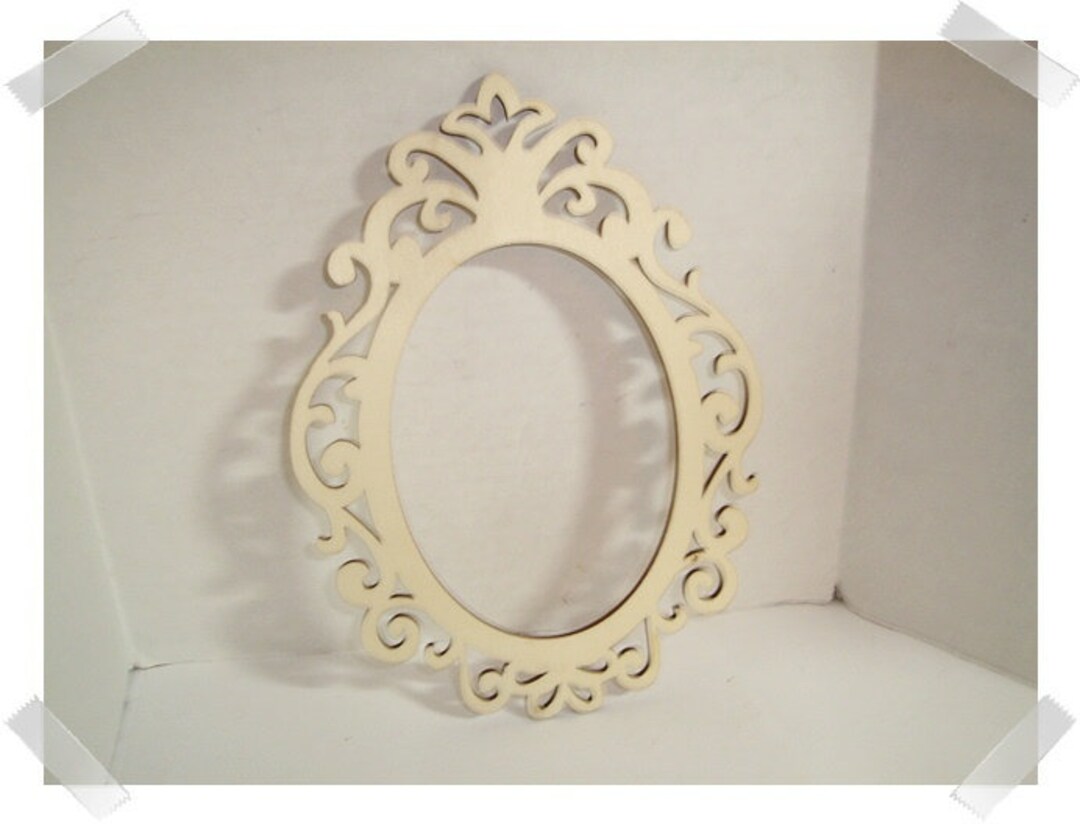 Wooden Cut Filigree Oval Frame (small)/ Unfinished/ Single / Craft ...