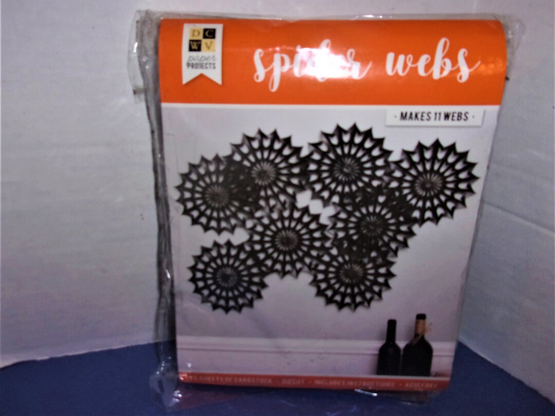 Halloween Cardstock Spider Web Kit/ Set of 8 to 11/ Holiday Décor ...