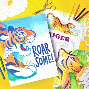 Totally Roar-some Tiger Coloring Activity PDF Pack. Color In ...