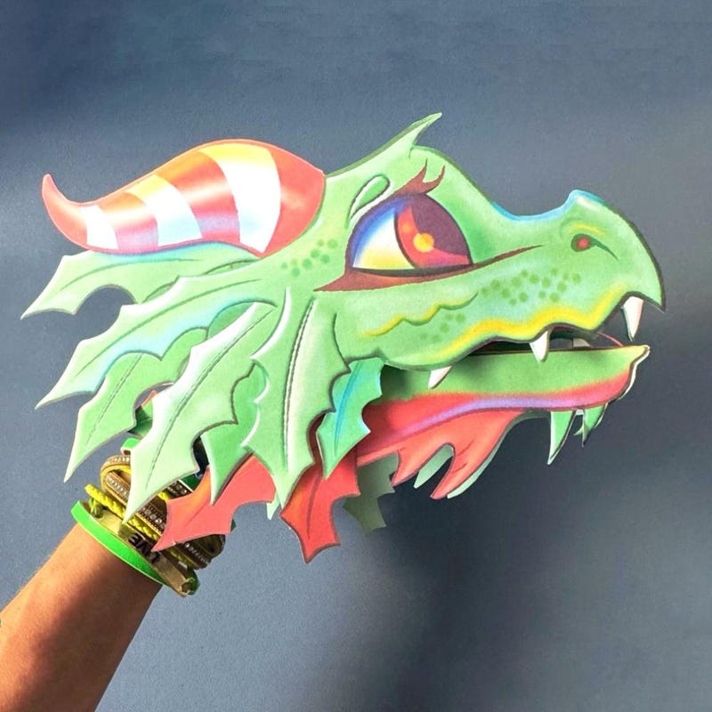 Cardboard Dragon Puzzle - Etsy