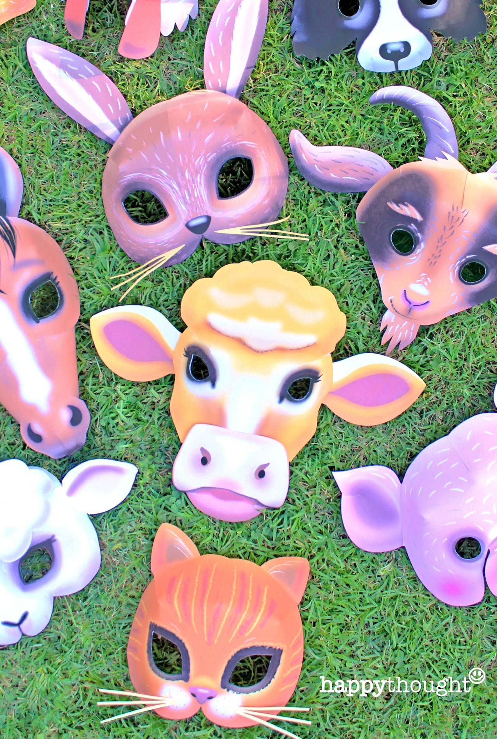 Plantilla de máscara de cabra DIY: Máscara de animal de papel ...