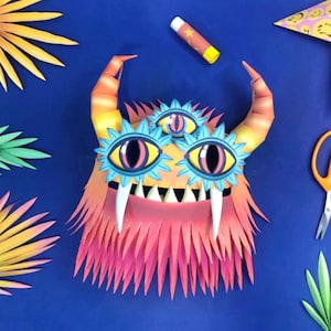 Printable Monster Mask Templates: 4 Full Color Monster Mask Designs to ...