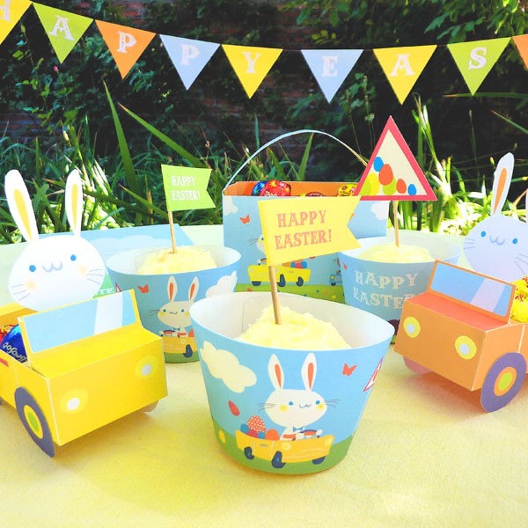 Easter Bunnies in Cars Printable Party Kit. Instantly Download PDF ...