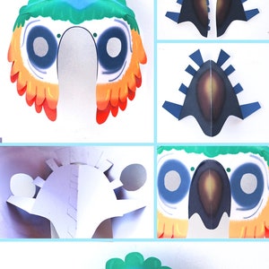 DIY Parrot Mask Template: Printable Paper Craft Costume (PDF Pattern ...