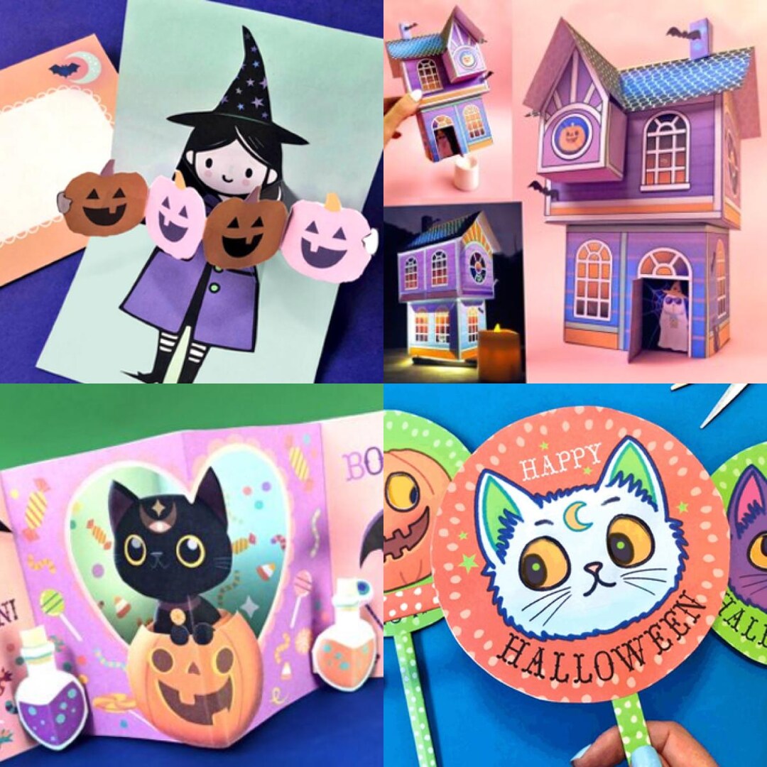 Cute DIY Halloween Craft Bundle. Download Printable Paper Craft ...