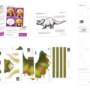 Dinosaur Mask Template DIY No Sew Mask Pattern. Triceratops - Etsy UK