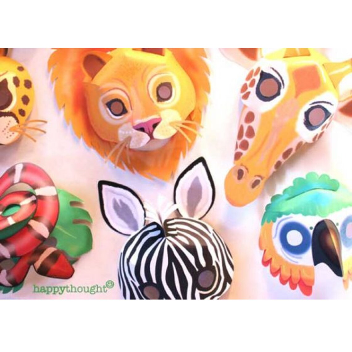 10 Wild Animal Printable Masks: Lion Hippo Elephant Snake | Etsy